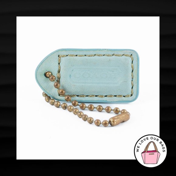 Coach | Accessories | 5 Small Coach Blue Leather Brass Fob Charm ...